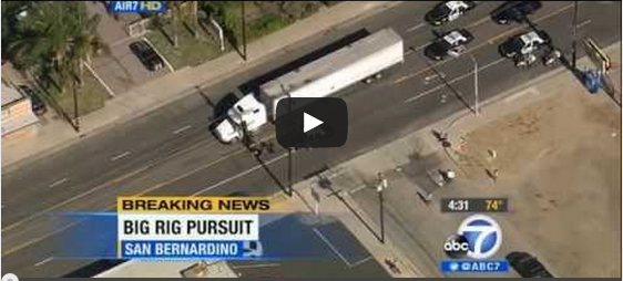 Hijacked Big Rig Police Chase